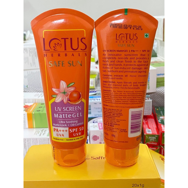 Lotus Herbals SPF 50 PA ++ + 100g & 50g Sunscreen For Oily Skin ...