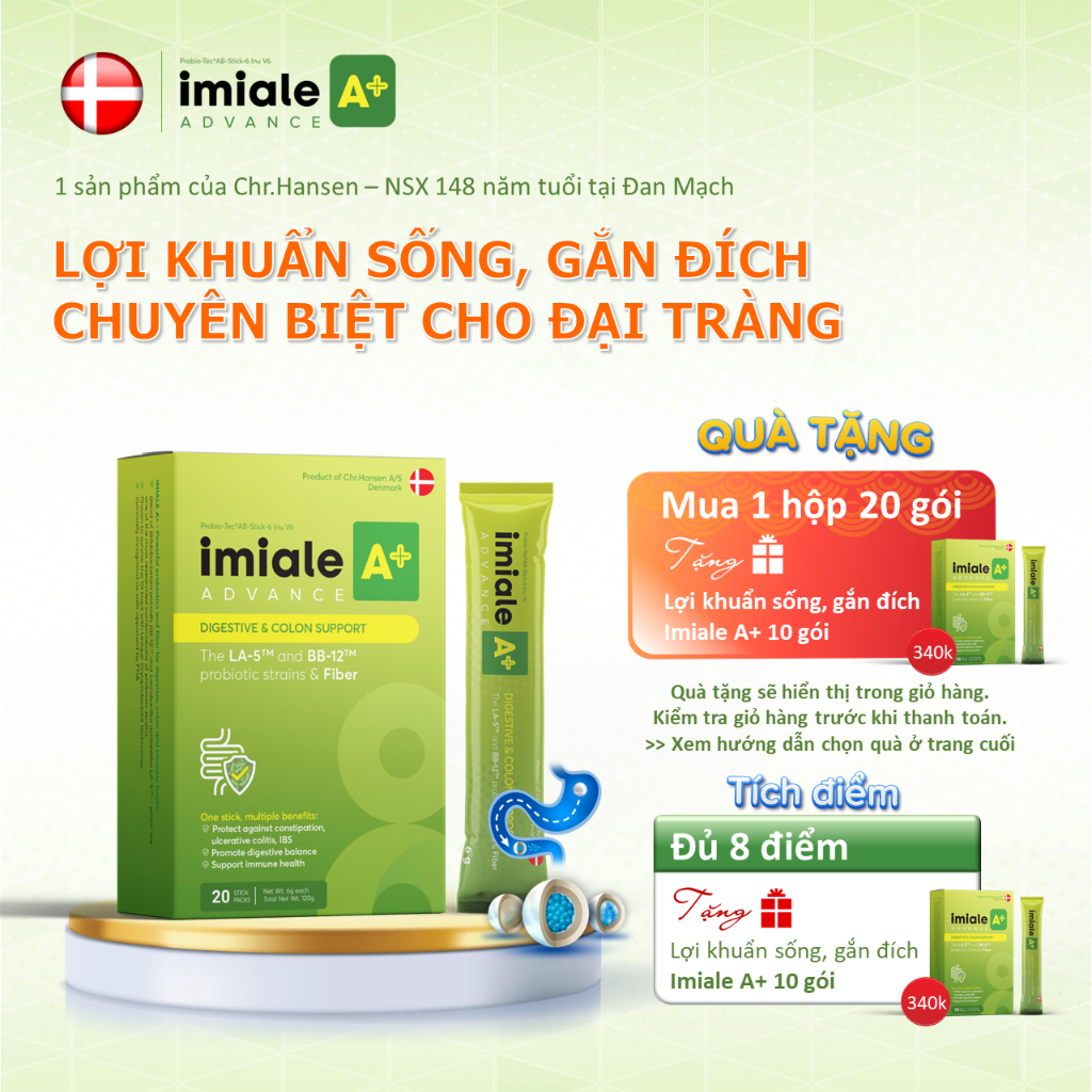[Gift Included] Live, targeted probiotic IMIALE A+ Denmark, box of 20 ...