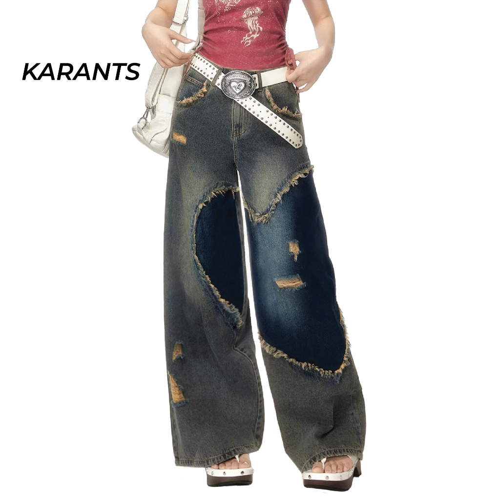 Y2k Karants Retro Local Brand Wide Tube Jeans Hot Trend - KQ70 | Shopee ...