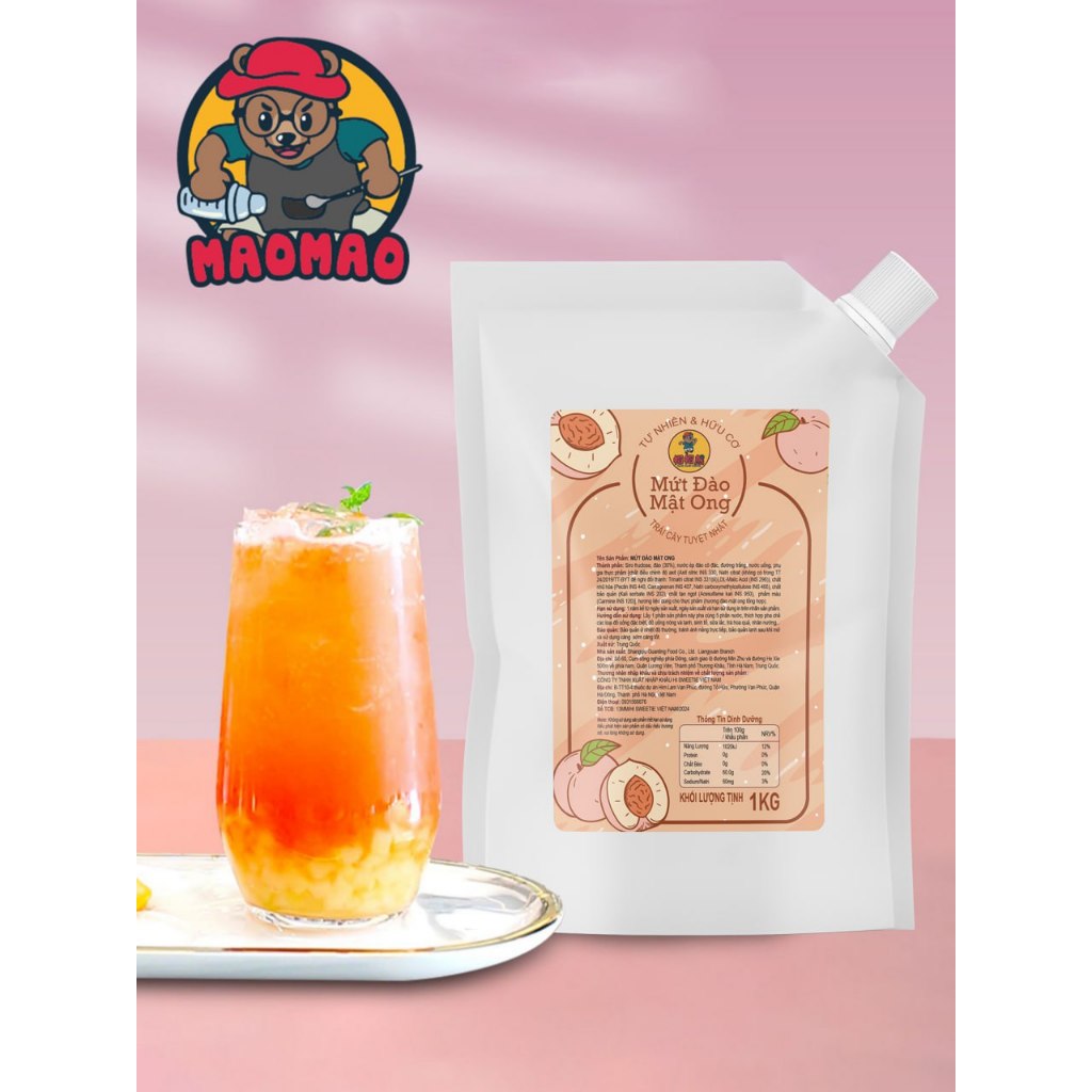 Mao Mao Bear - Mao Mao Bag Jam 1kg Flavor: Peach / Strawberry / Mango ...
