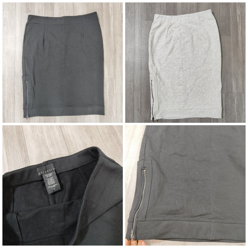 Genuine Attention surplus pencil skirt made of thick fishskin felt (odd ...