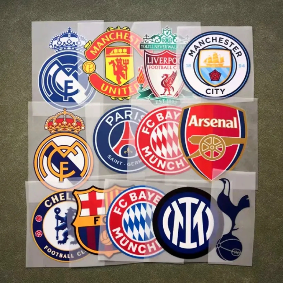 Ironing STICKER ️Logos of Famous Football Teams - T-Shirt Pressing ...