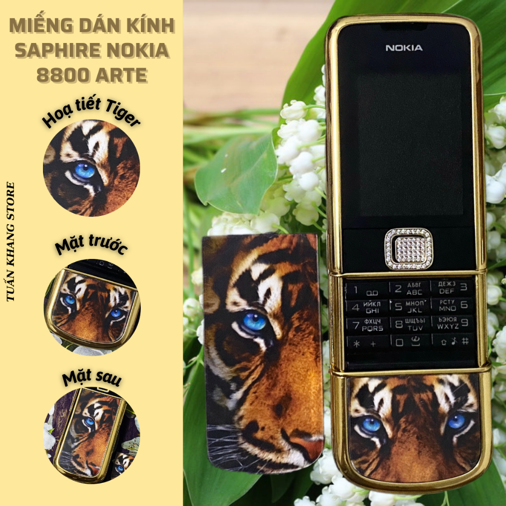 Nokia 8800 Arte Tiger Pattern Glass Phone Skin Sticker (New Model ...