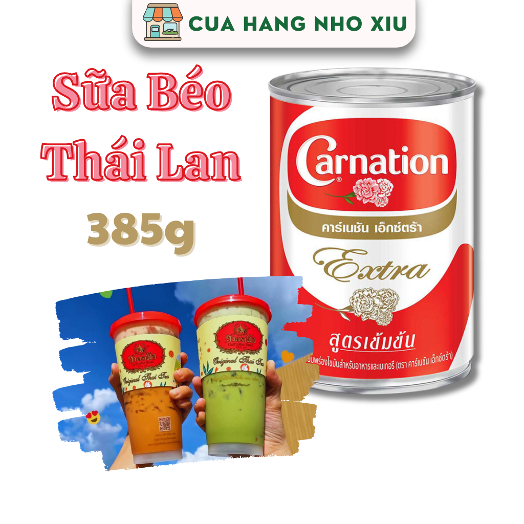 Carnation Extra Fat Milk Thai rose milk unsweetened fat milk 385g ...