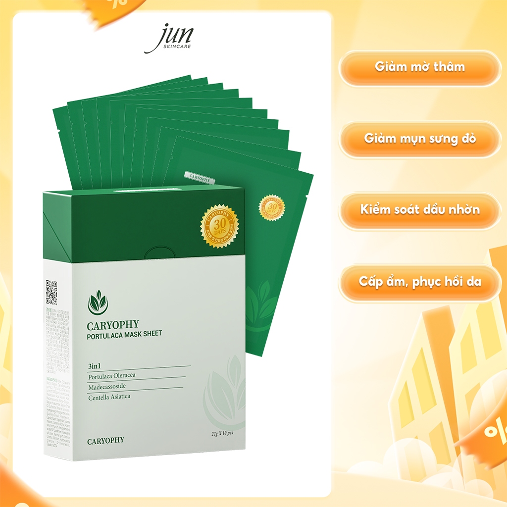 Korean Caryophy Portulaca Mask Sheet to reduce acne and dark spots (Box ...