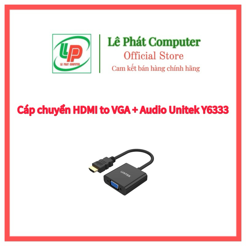 Unitek HDMI to Vga + Audio cable (Y6333) - - Genuine product | Shopee ...