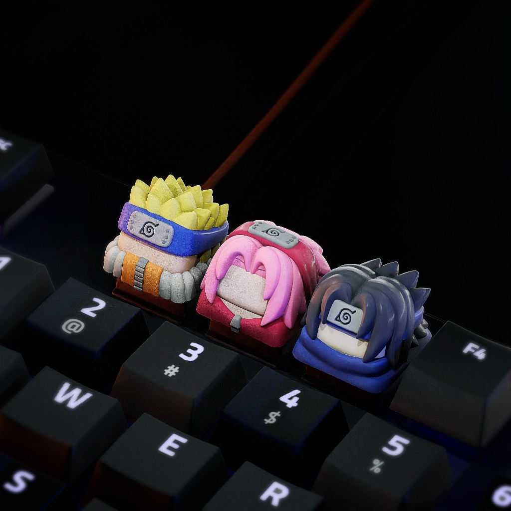 Naruto (Naruto-Sakura-Sasuke) Keycap handmade mechanical keyboard ...