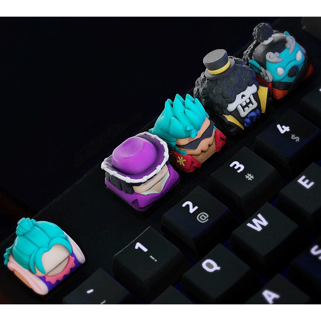One Piece Keycap (Franky-Robin-Brook-Vivi-Jinbe) handmade mechanical ...