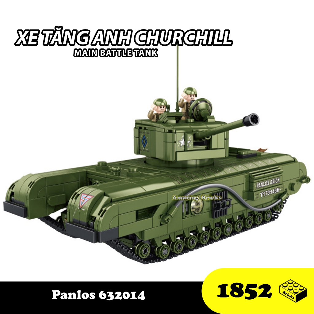 Assembling toy British Churchill Tank, Panlos 632014 World War II ...
