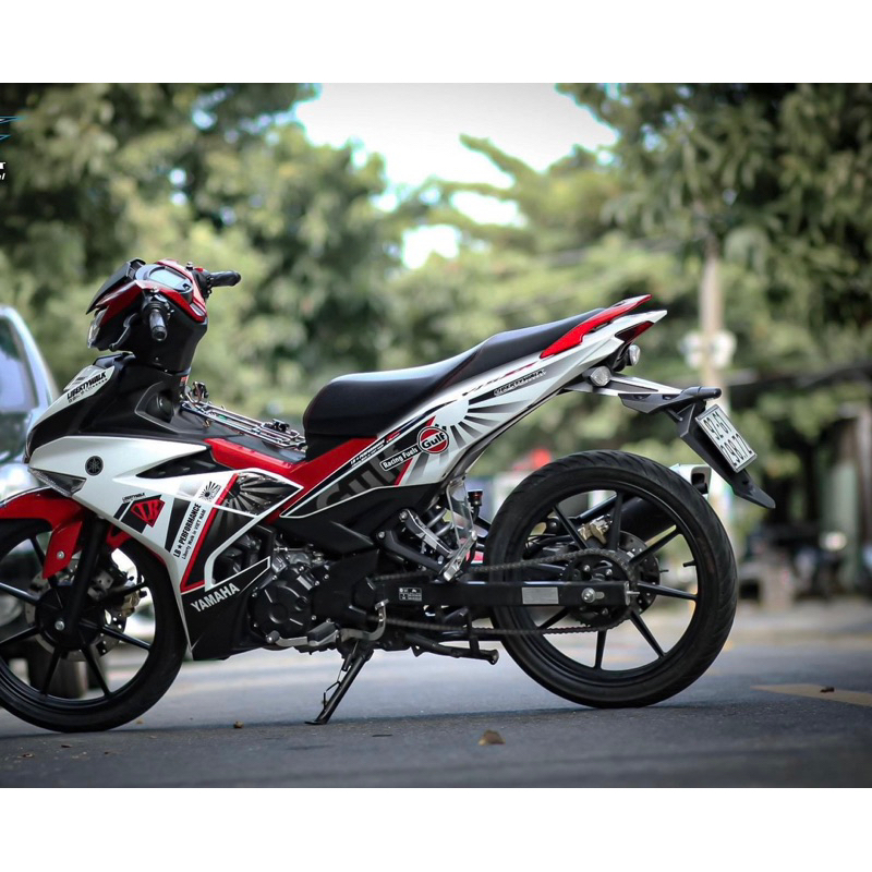 Sun car stamp Exciter 150 red and white Yzr- 3-layer decal stamp | Shopee Malaysia