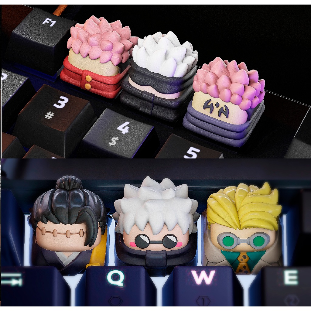 Keycap Jujutsu Kaisen (Yuji-Gojo-Sukuna-Geto-Nanami) handmade ...