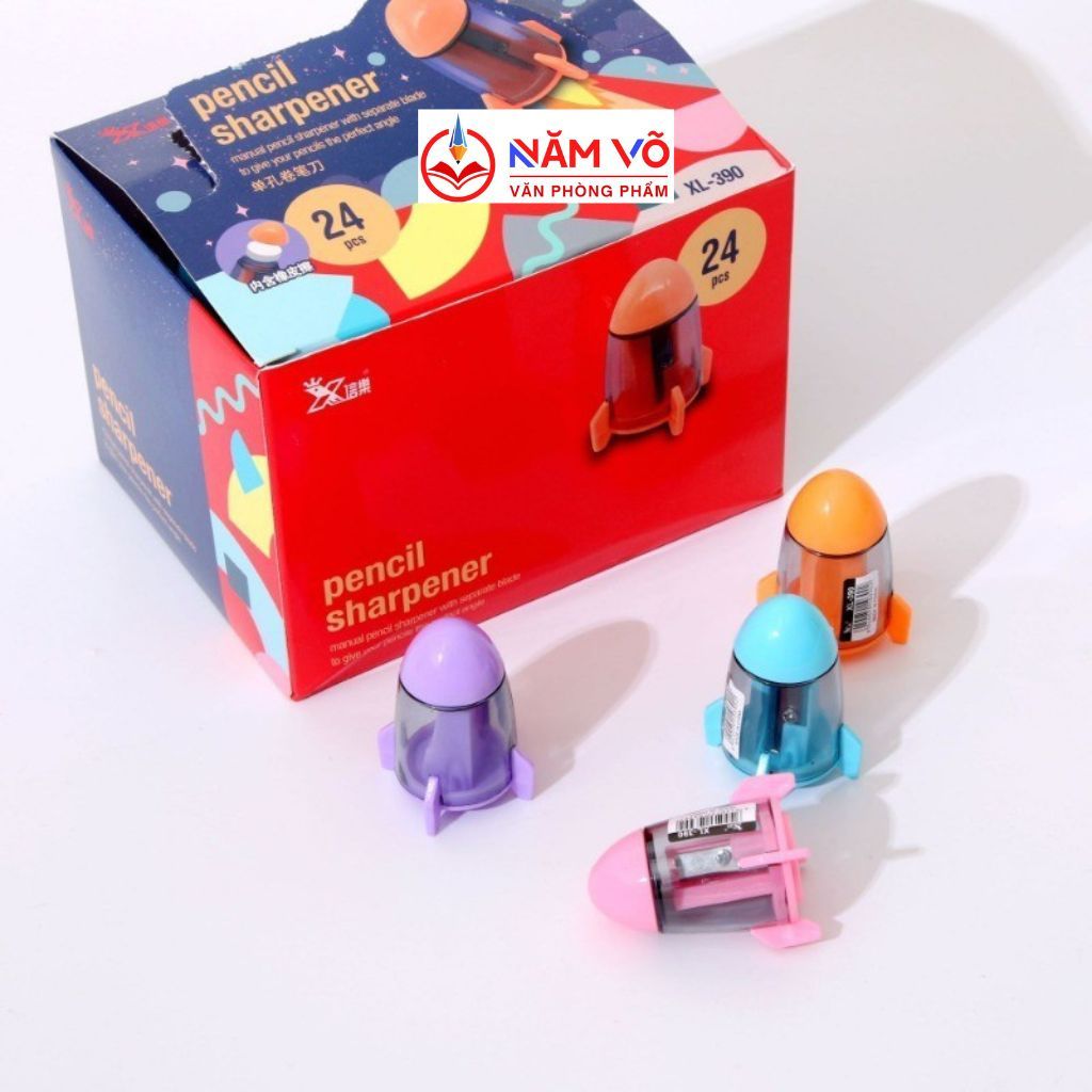 [XL390] Box Of 24 Pencil Sharpeners / Missile / Missile Pencil Sharpener XL 390 (With Eraser On ...