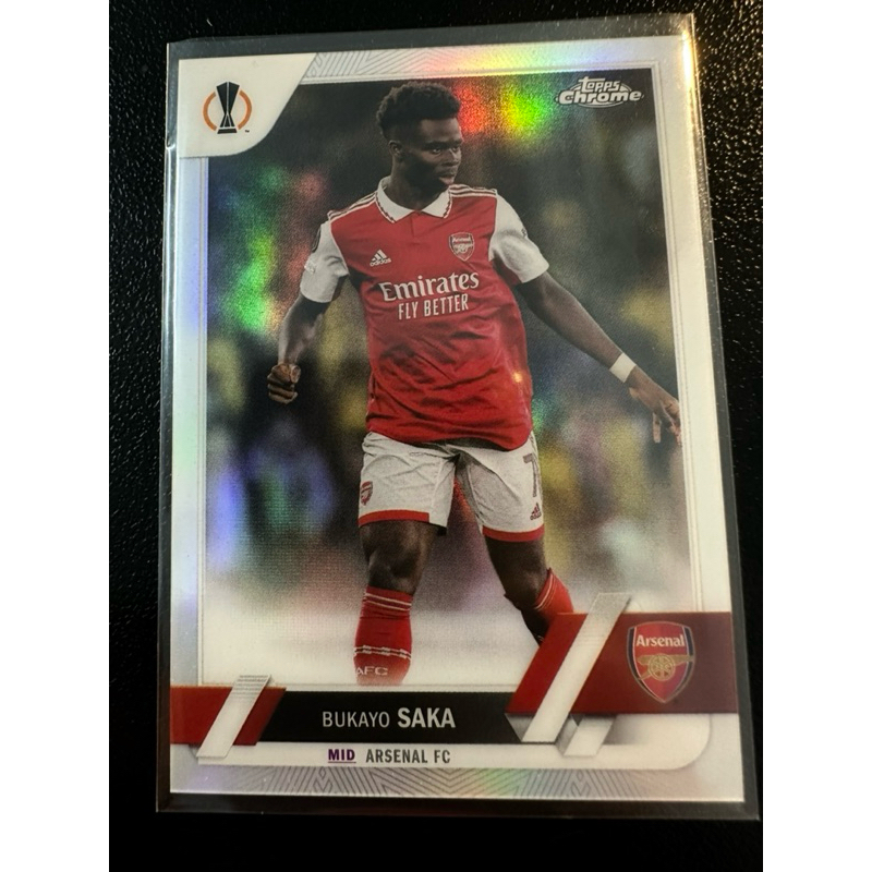 I427 Bukayo Saka Arsenal Silver Topps UCC Chrome 2022 / 23 soccer card ...