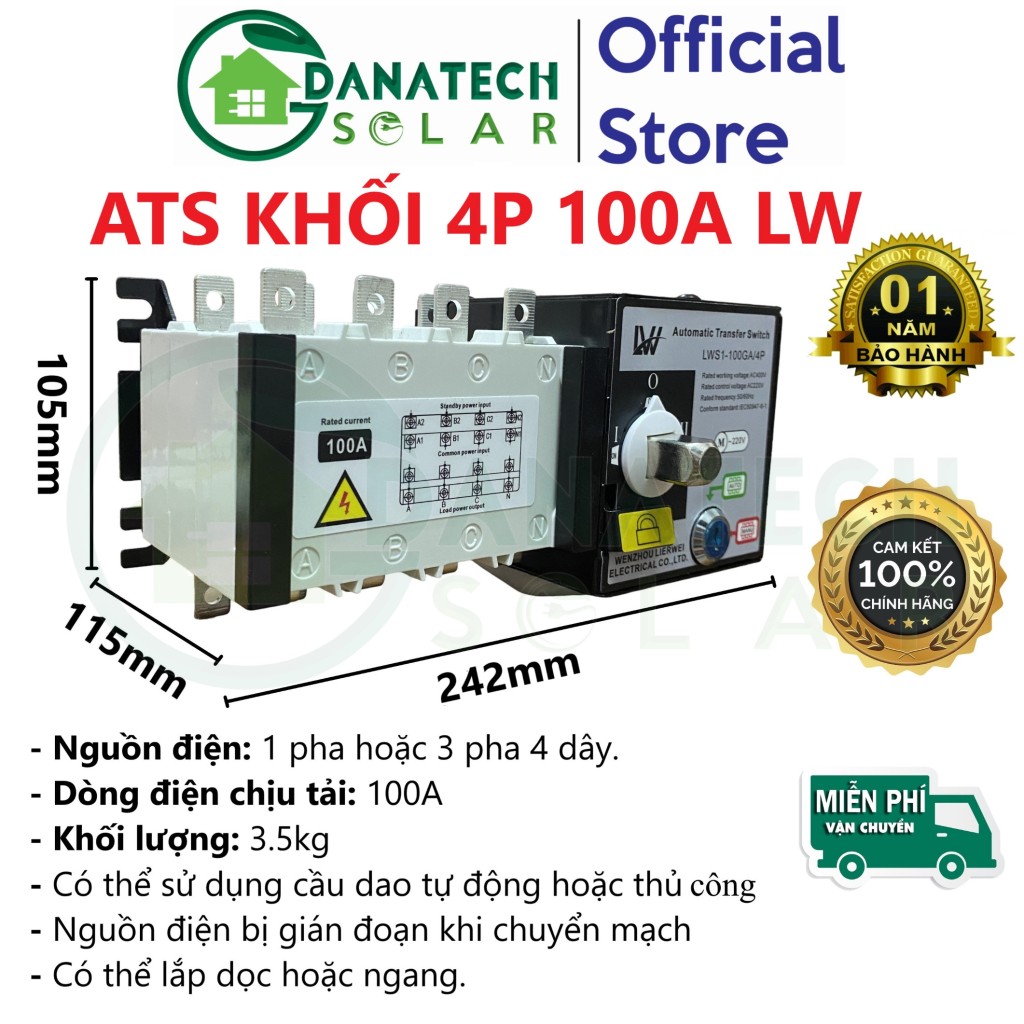 Ats automatic power converter block 4P 100A, 160A, 250A, 400A LW ...