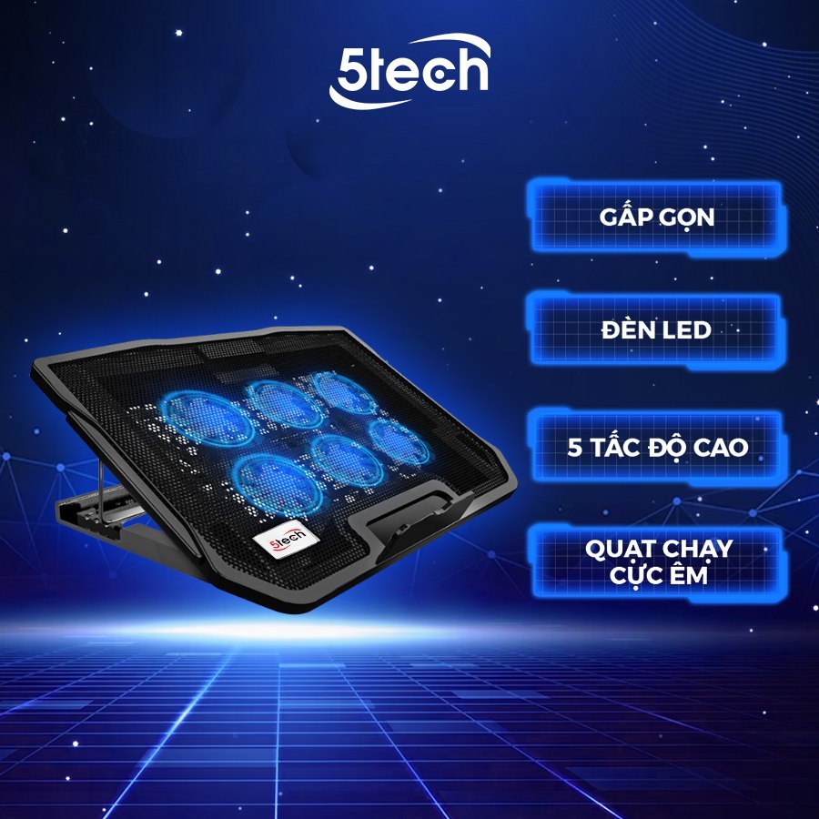 5tech laptop cooling fan, 6-fan cooling base and 3 powerful fans, runs ...