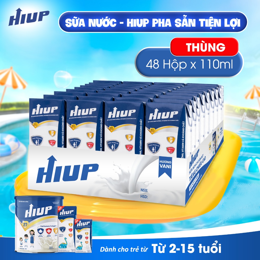 One box of 48 boxes of Hiup liquid milk (110ml) increases height for ...