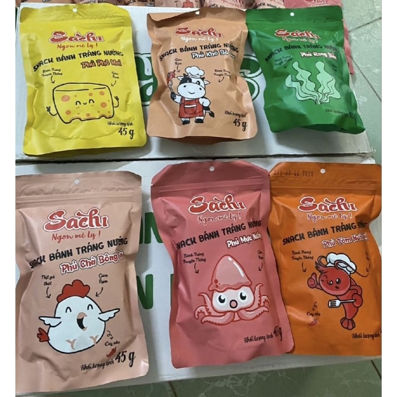 Sachi Binh Dinh Grilled Rice Paper Snack. Mix all flavors (Combo of 10 ...