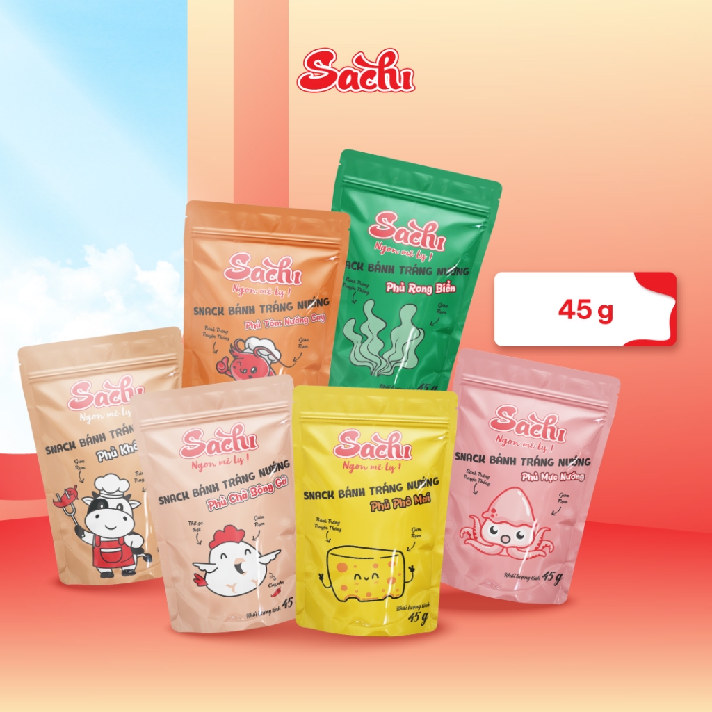 [COMBO 3 PACK OF FLAVOR 45G] SACHI Grilled Rice Paper Snack Covered ...
