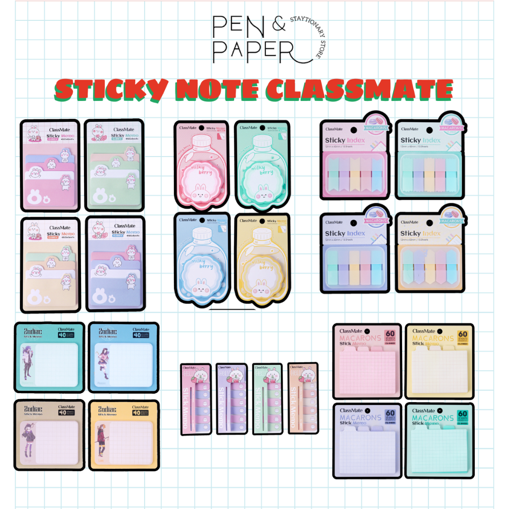 Classmate Note Paper, Sticky Note Cute Pastel Tone, Note Paper ...