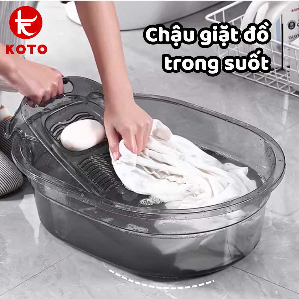 KOTO transparent laundry sink with clothes scrubbing pad made of super ...