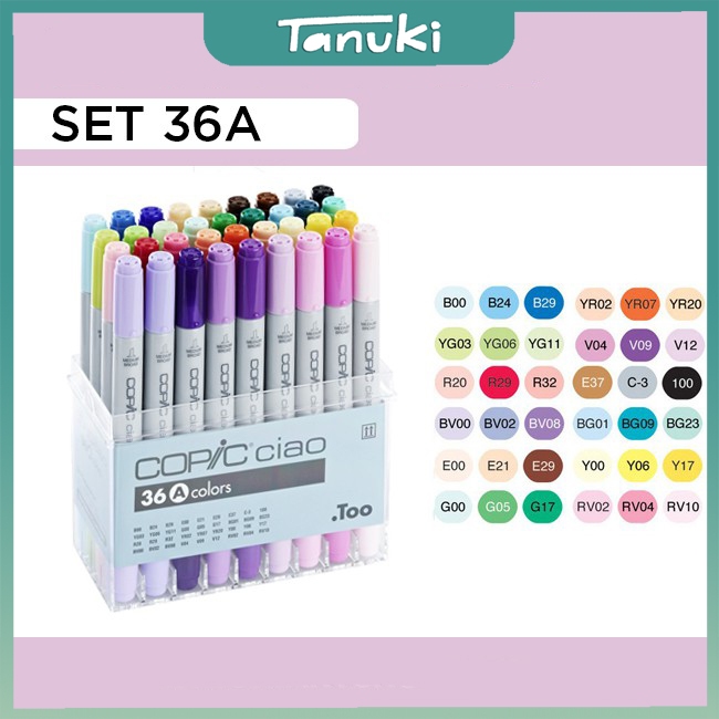 Copiic Cao marker Color Set - 36 Colors (Abc / D/E) | Shopee Malaysia
