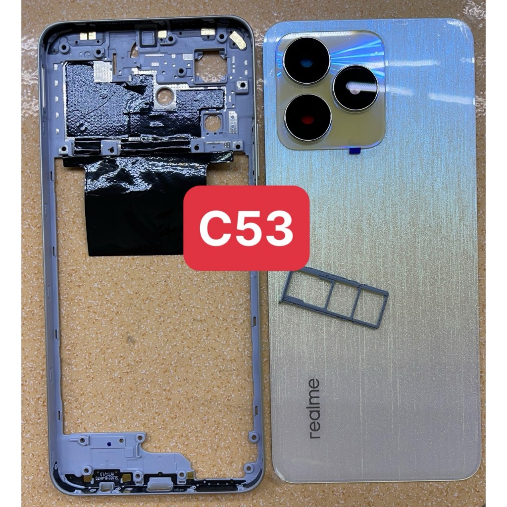 Realme c53, case+back+sim tray+camera glass+realme c53 buttons without ...