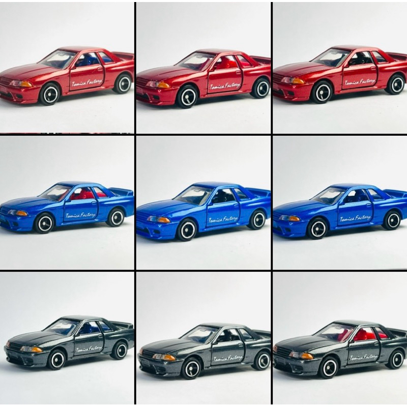 Hobby Store TH01 Tomica Factory Nissan GT-R R32 3 colors Blue red gray ...