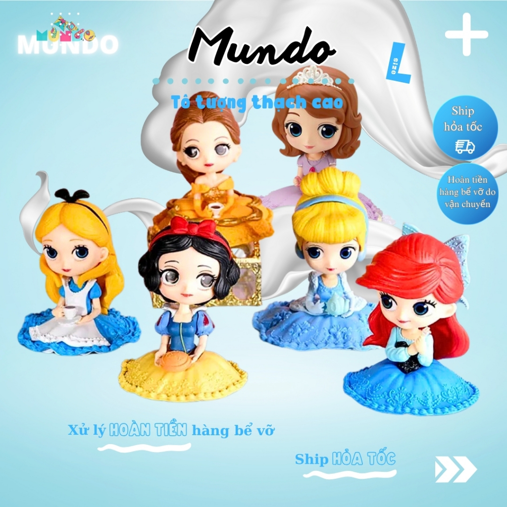 Statue Size L 070 Combo 6 Disney Princess Sit, Plaster MUNDO | Shopee ...