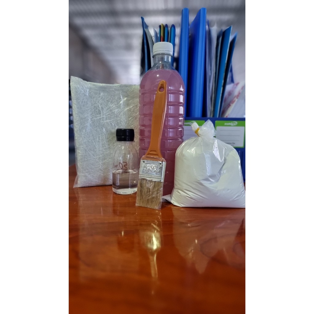 Composite Plastic Combo - Polyester Glue, Catalyst, Brush, Glue Powder ...