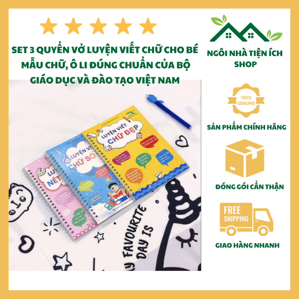 Set of 3 Writing Practice Notebooks for Children, Standard Letter ...