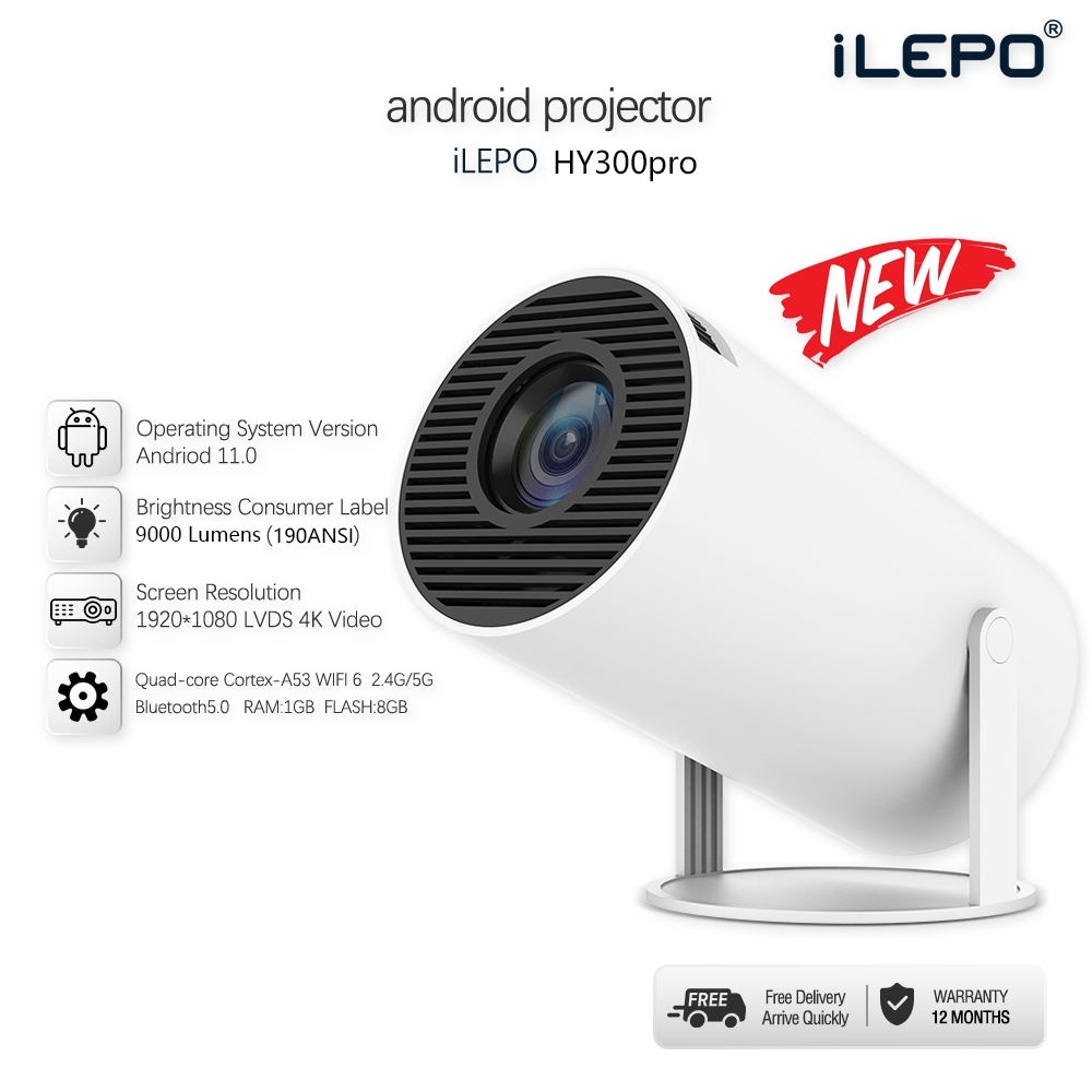 Multi-function mini projector Full HD Bluetooth 5.0 brightness 190 ANSI ...