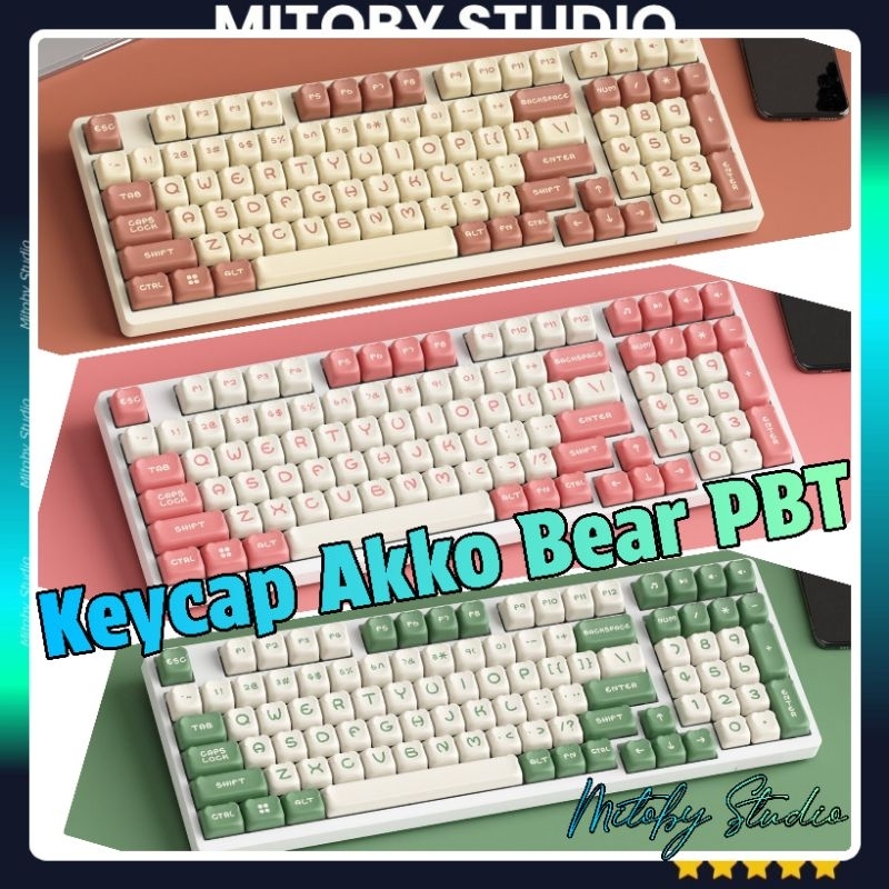 Genuine Keycap Akko Bear Mechanical Keyboard Button Mitoby Studio ...