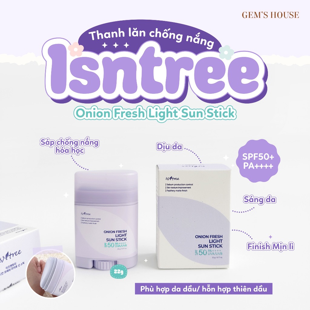 Isntree: Onion Fresh Light Sun Stick 22g SPF50 PA++++ | Shopee Malaysia