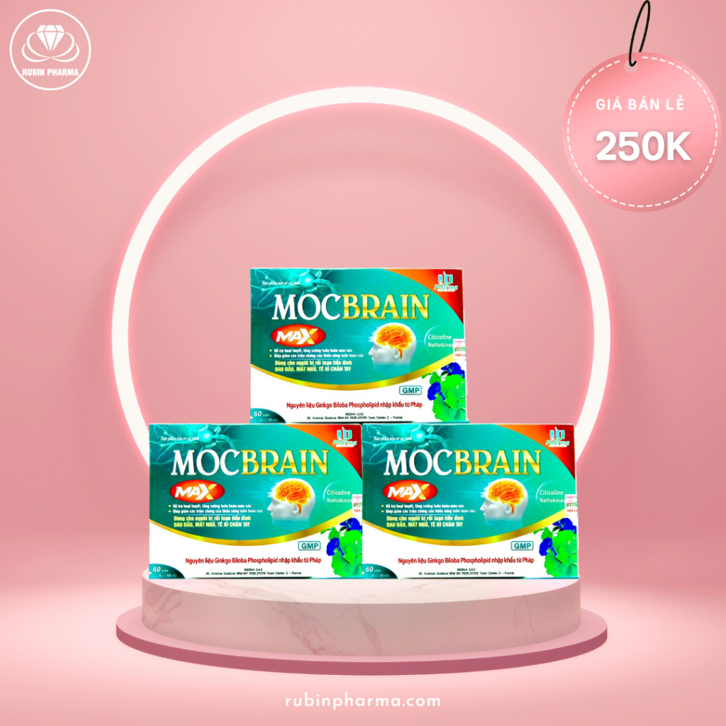 Mocbrain Max brain supplement (Box of 60 tablets) - Supports blood ...