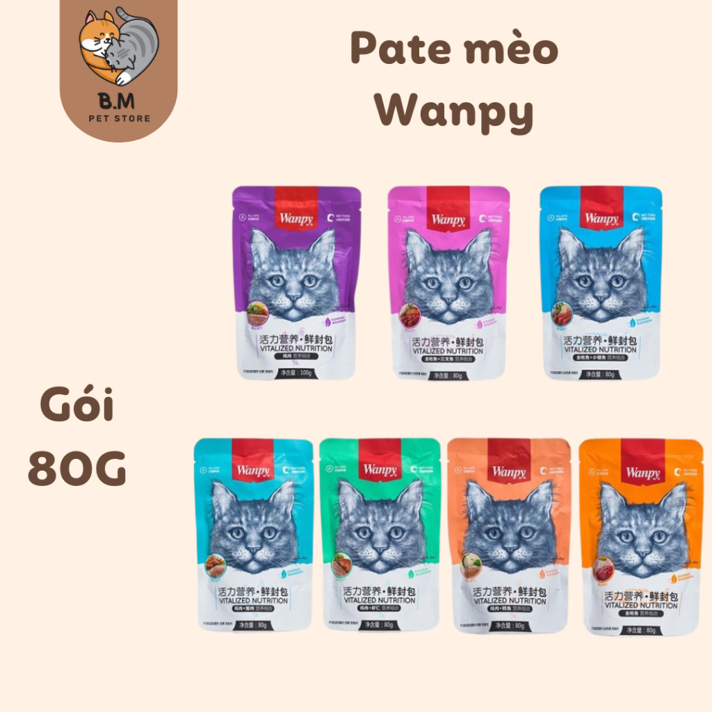 Wanpy cat Pate, nutritional food for cats of all ages, 80g pack ...