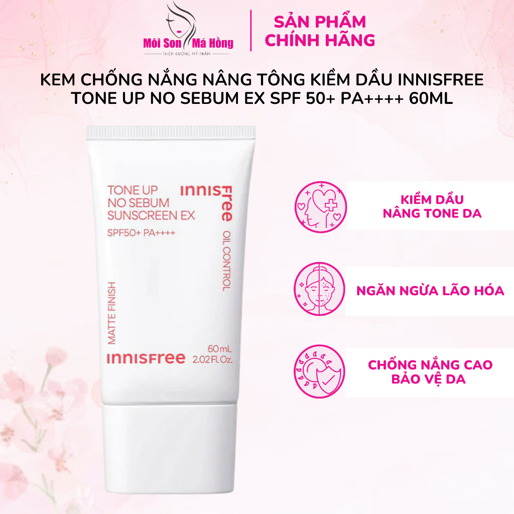 Innisfree Tone Up No Sebum EX SPF 50+ PA++++ 60mL [Lip Lipstick Blush] | Shopee Malaysia
