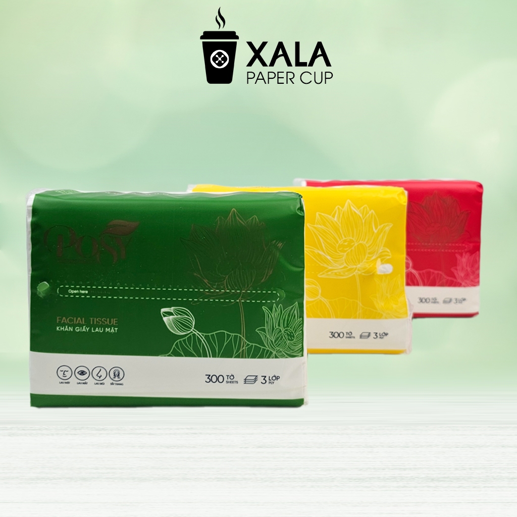 POSY LOTUS premium tissue paper, box of 30 packs of 300 sheets, 3 ...