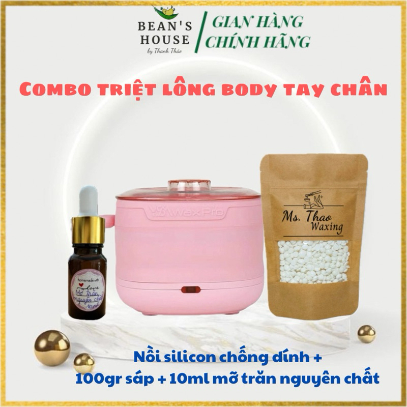 Combo non-stick silicone pot for cooking hair wax + wax + pure python ...