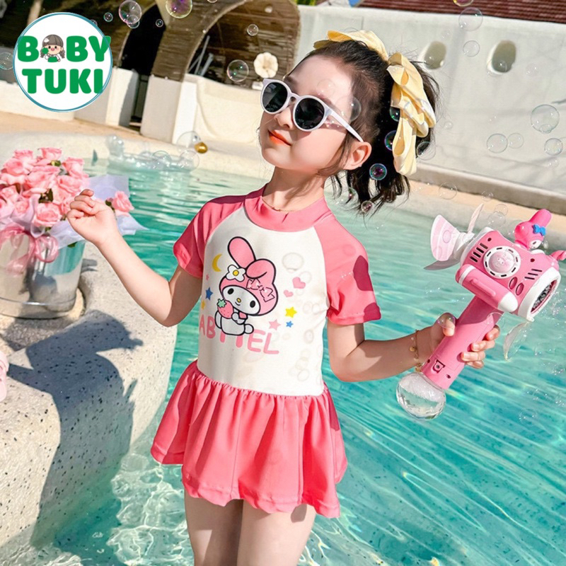 Kuromi-pink rabbit swimsuit for girls size 10-30kg, bikini for girls ...