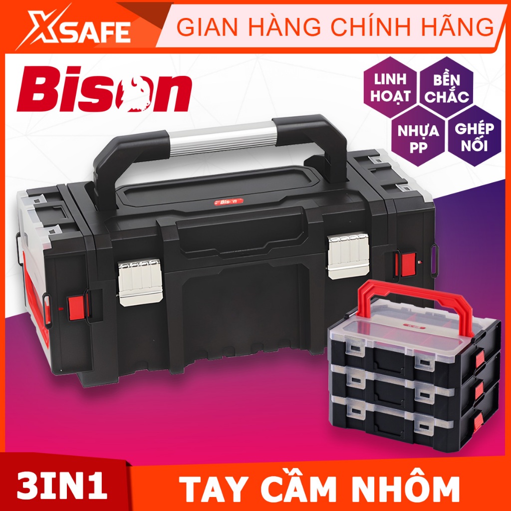 3in1 Bison tool and parts storage box, size 21 inches, sturdy, impact ...