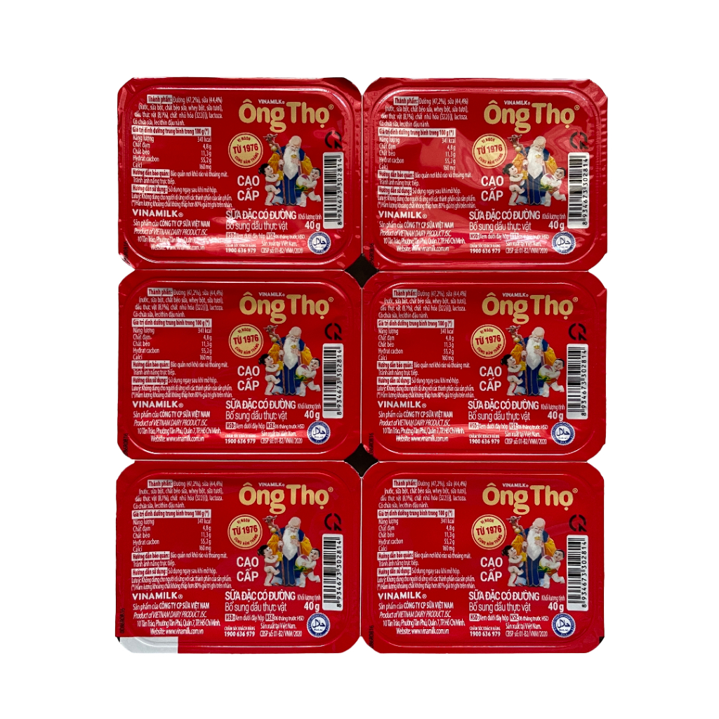 Vinamilk Ong Tho Red Condensed Milk Blister of 6 Boxes 40G | Shopee ...