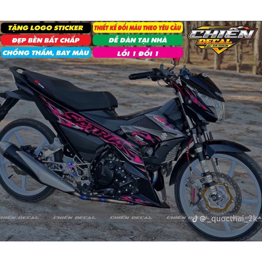 Satria FI 150cc Removable Stamp Newly Formulated Black And Pink Fire ...
