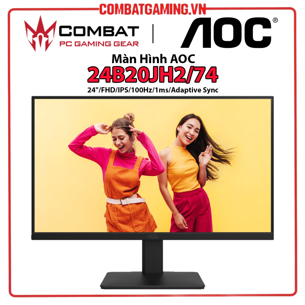 Aoc 24B20JH2/74 24"/FHD/IPS/100Hz/1ms/Adaptive Sync Monitor Genuine ...