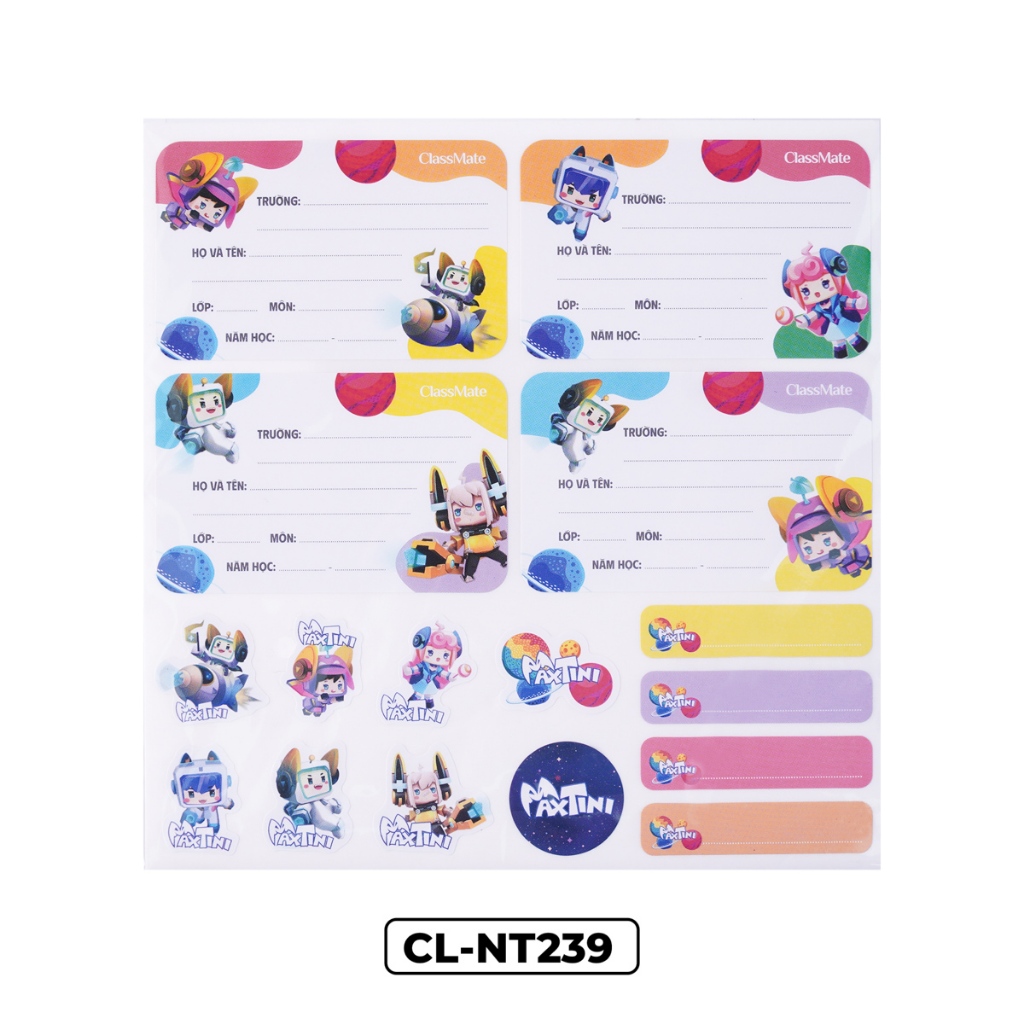 Classmate Notebook Label With Maxtini Design, Information Sticker For ...