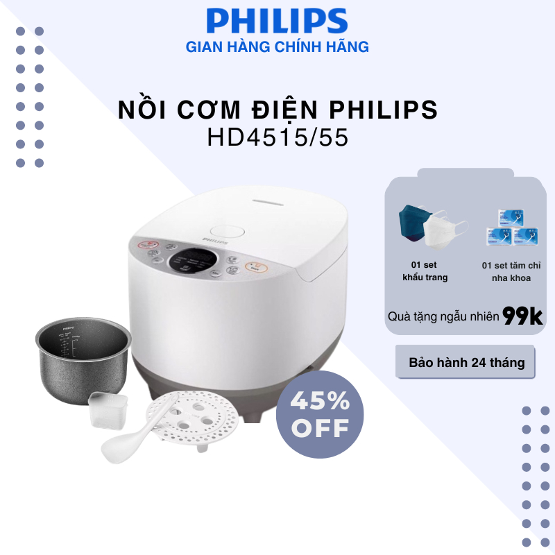 Philips HD4515/55 Electronic Rice Cooker | 1.8 liters | 6 Layers of ...
