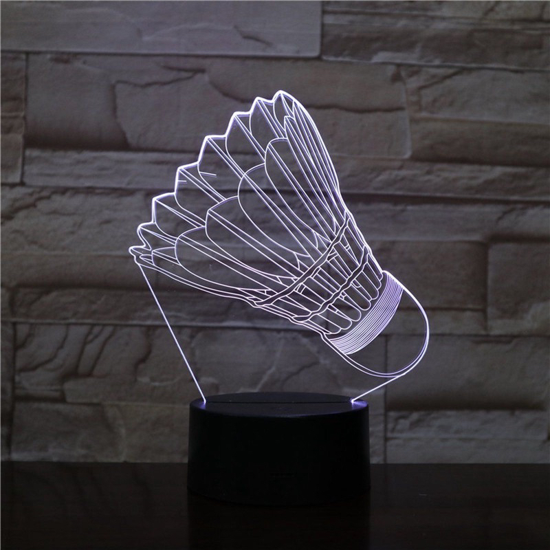 Badminton themed 3D led light Badminton ball-shaped light with name ...