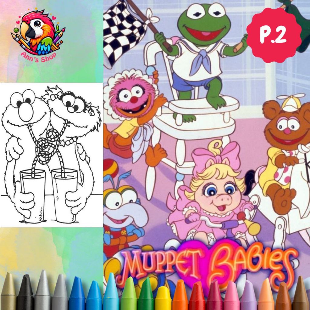 Complete set of 110 coloring pages "Jim Henson's Puppets - Part 2" size ...