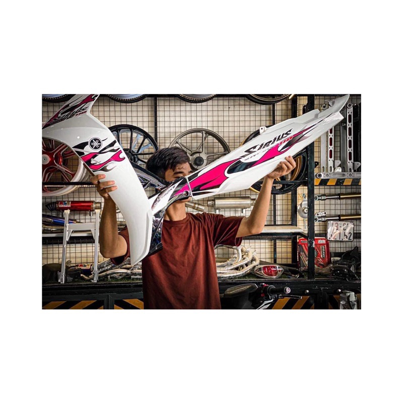 Car decal sirius fire white pink black car sticker | Shopee Malaysia