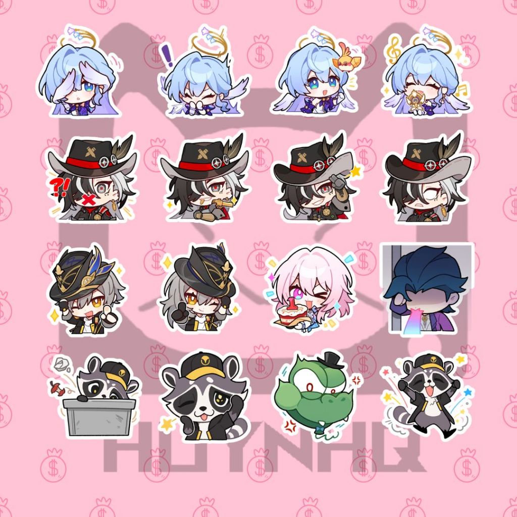 Honkai Star Rail Stickers "Boothill-Caelus-Crocodile-March 7th-Raccoon ...