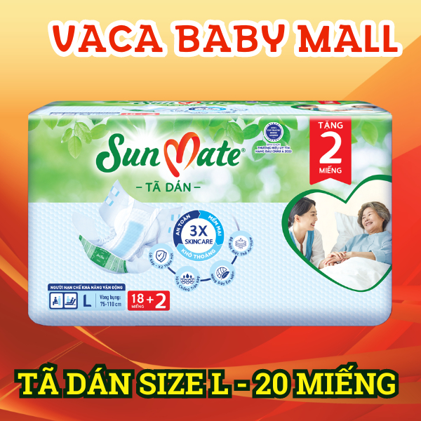 Sunmate adult diapers/diapers new model size L18+2 pieces | Shopee Malaysia